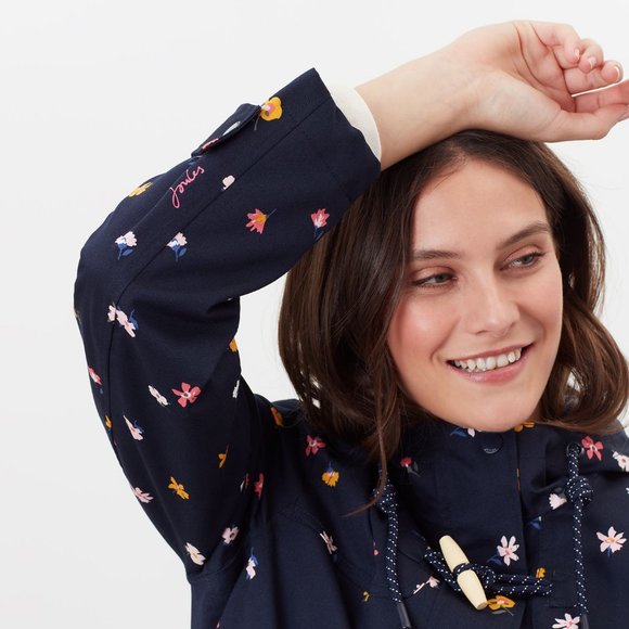 Joules | Jackets & Coats | Joules Coast Ditsy Floral Hooded Raincoat ...